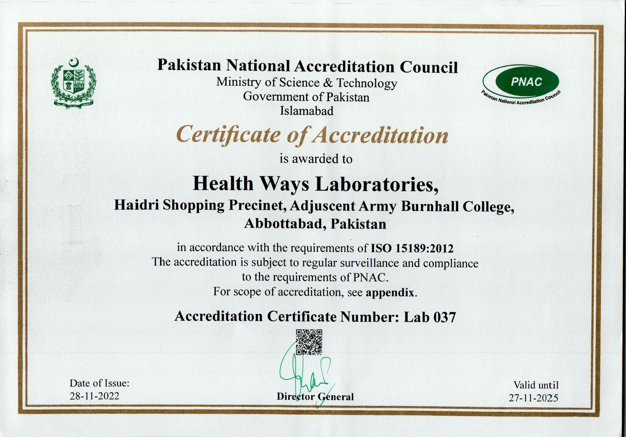 ACCREDITATION & CERTIFICATION – Health Ways Laboratories
